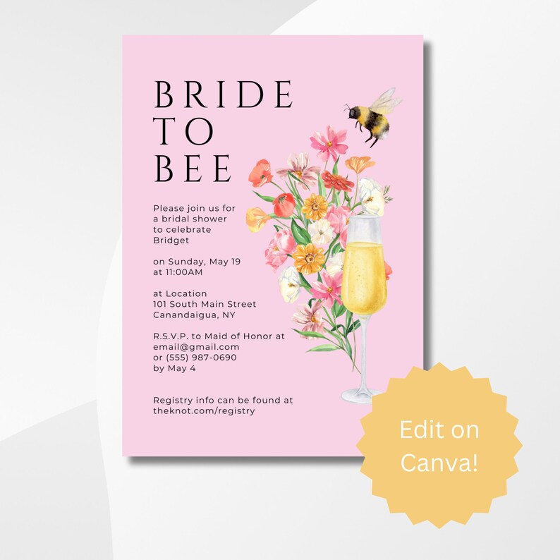 Bride to Bee Bridal Shower Invitation - Etsy
