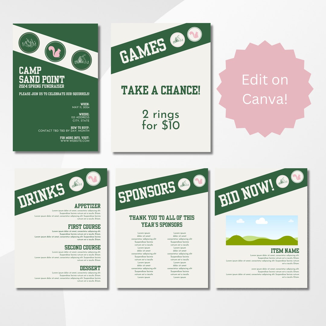 Custom Summer Camp Fundraiser Designs - Etsy