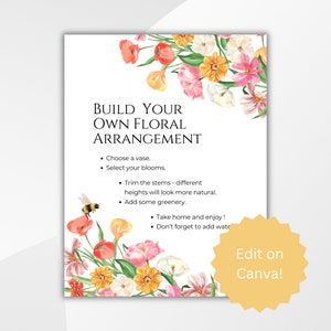 Flower Bar Sign Template - Etsy