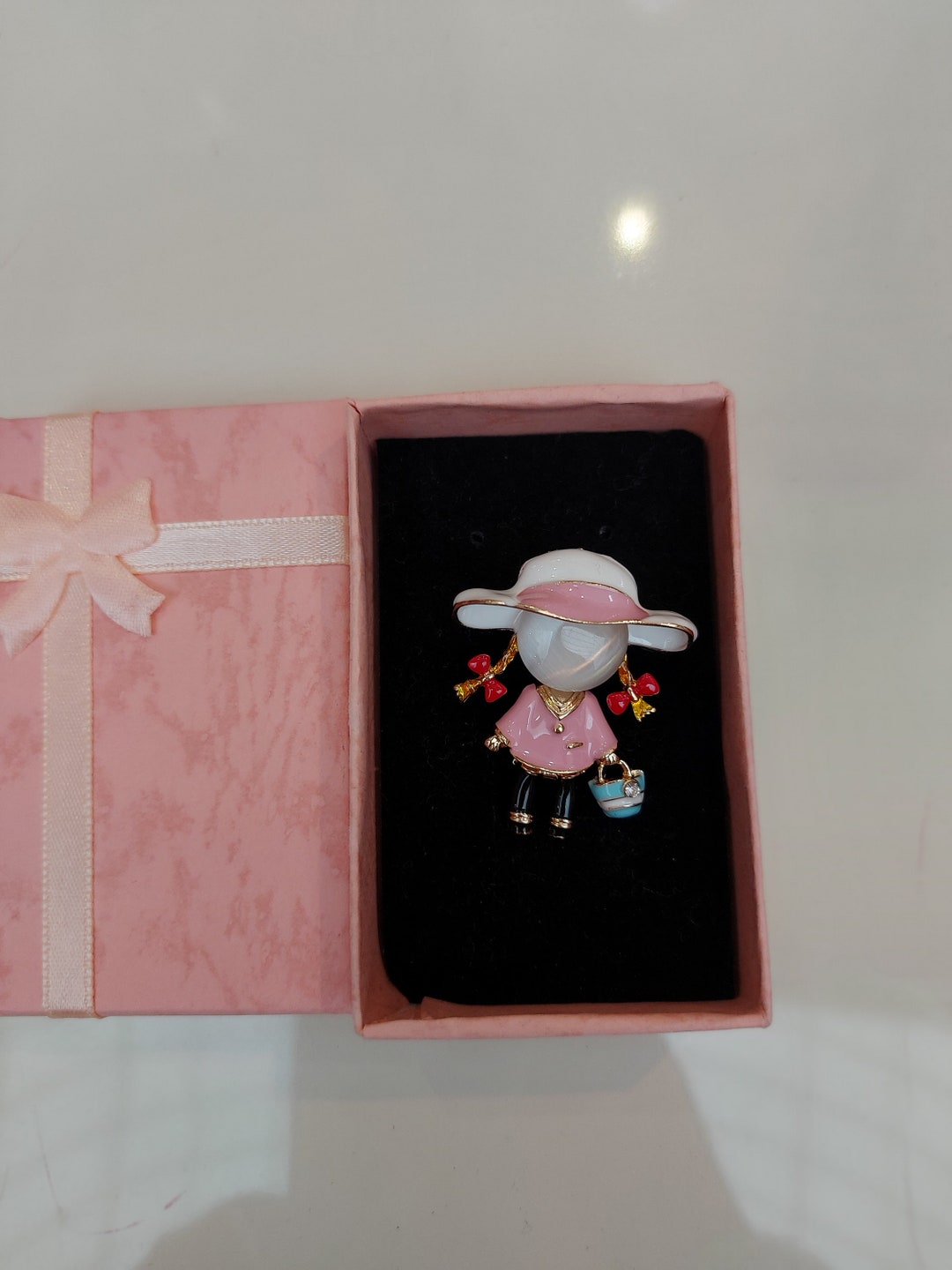 Cute Cartoon Little Girl Pin,figural Pendant Scarf-coat Brooch,friend ...