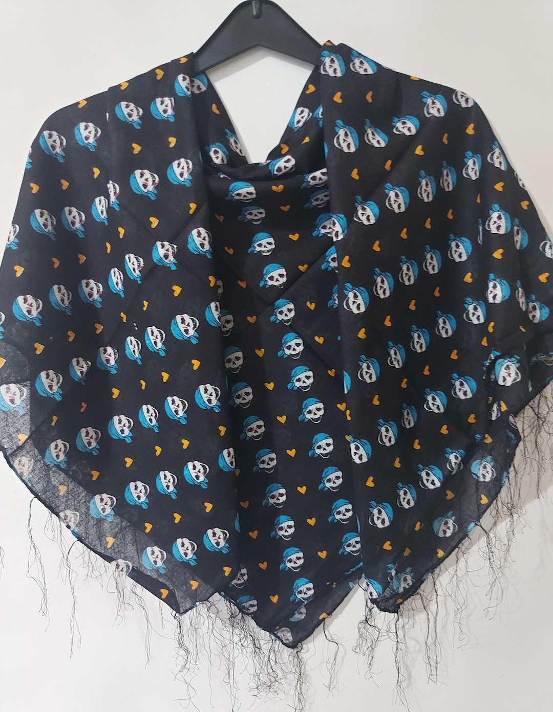 Women's Skull Face Fun Bandana,adult Spirit Halloween Fabric Scarf ...