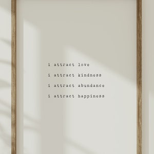 I Attract | Neutral Wall Art | Affirmation Wall Art | Manifestation Art ...
