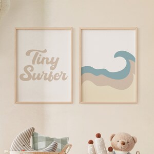 Neutral Playroom Wall Art Decor Beachy Quote Summer 2 Piece Wall Art ...