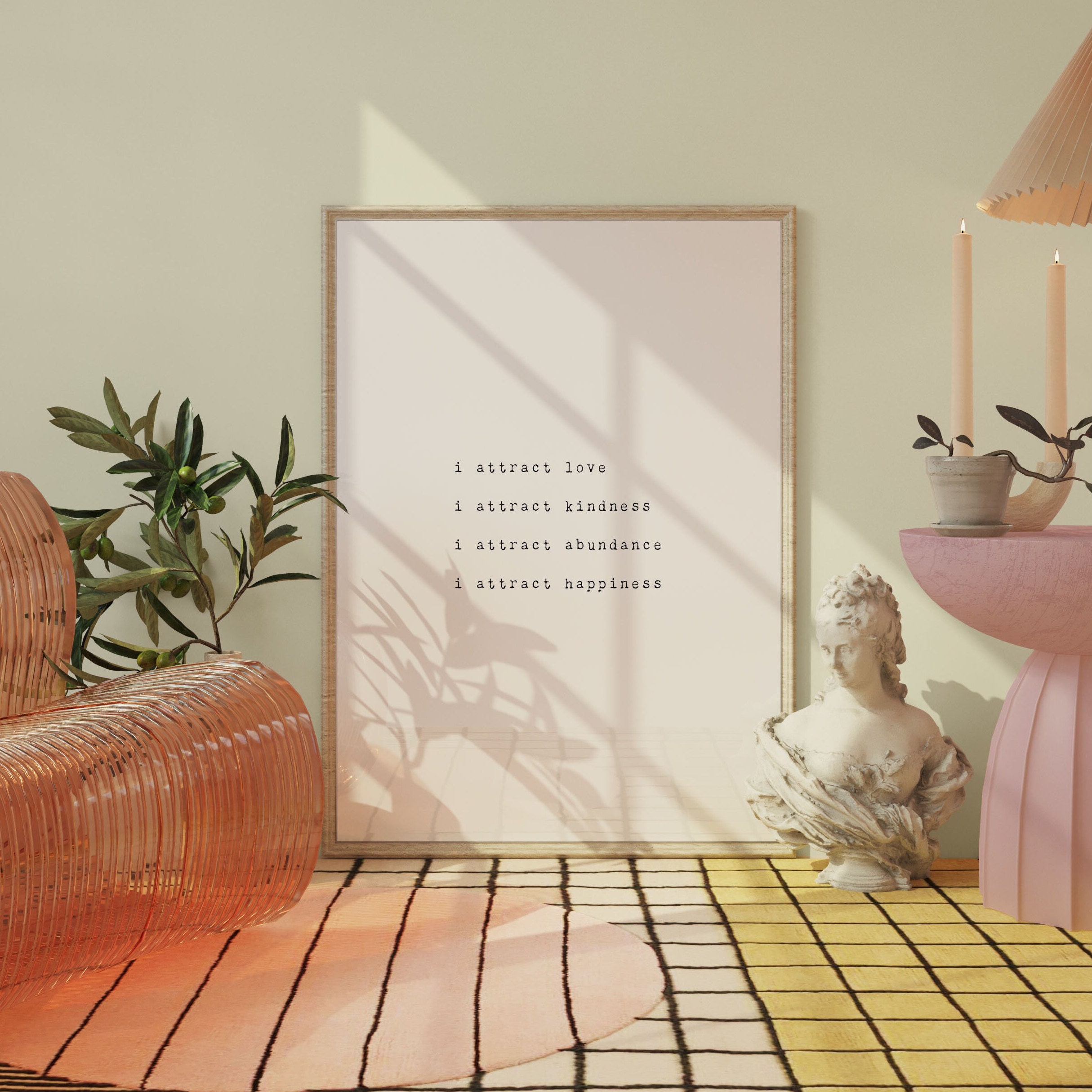 I Attract | Neutral Wall Art | Affirmation Wall Art | Manifestation Art ...