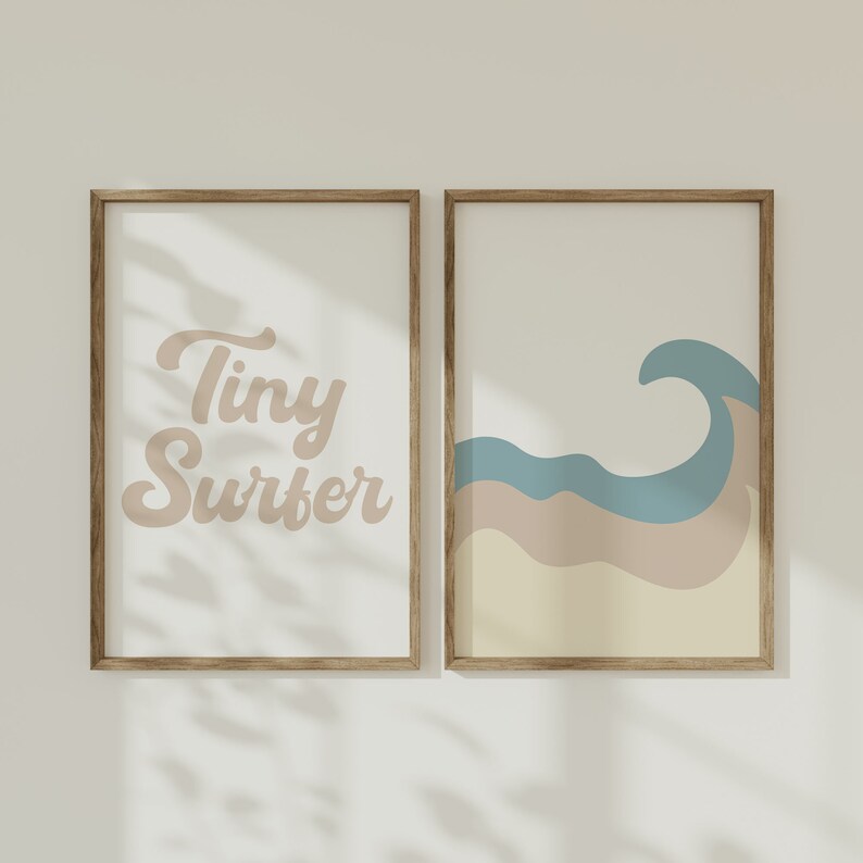 Neutral Playroom Wall Art Decor Beachy Quote Summer 2 Piece Wall Art ...