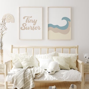 Neutral Playroom Wall Art Decor Beachy Quote Summer 2 Piece Wall Art ...