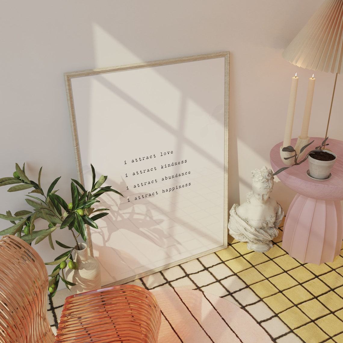 I Attract Neutral Wall Art Affirmation Wall Art Manifestation Art Print ...