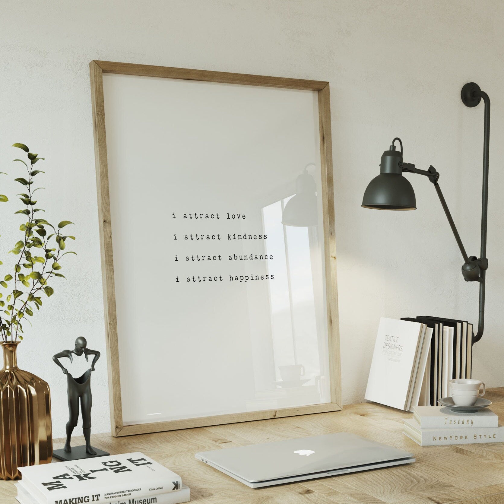 I Attract | Neutral Wall Art | Affirmation Wall Art | Manifestation Art ...