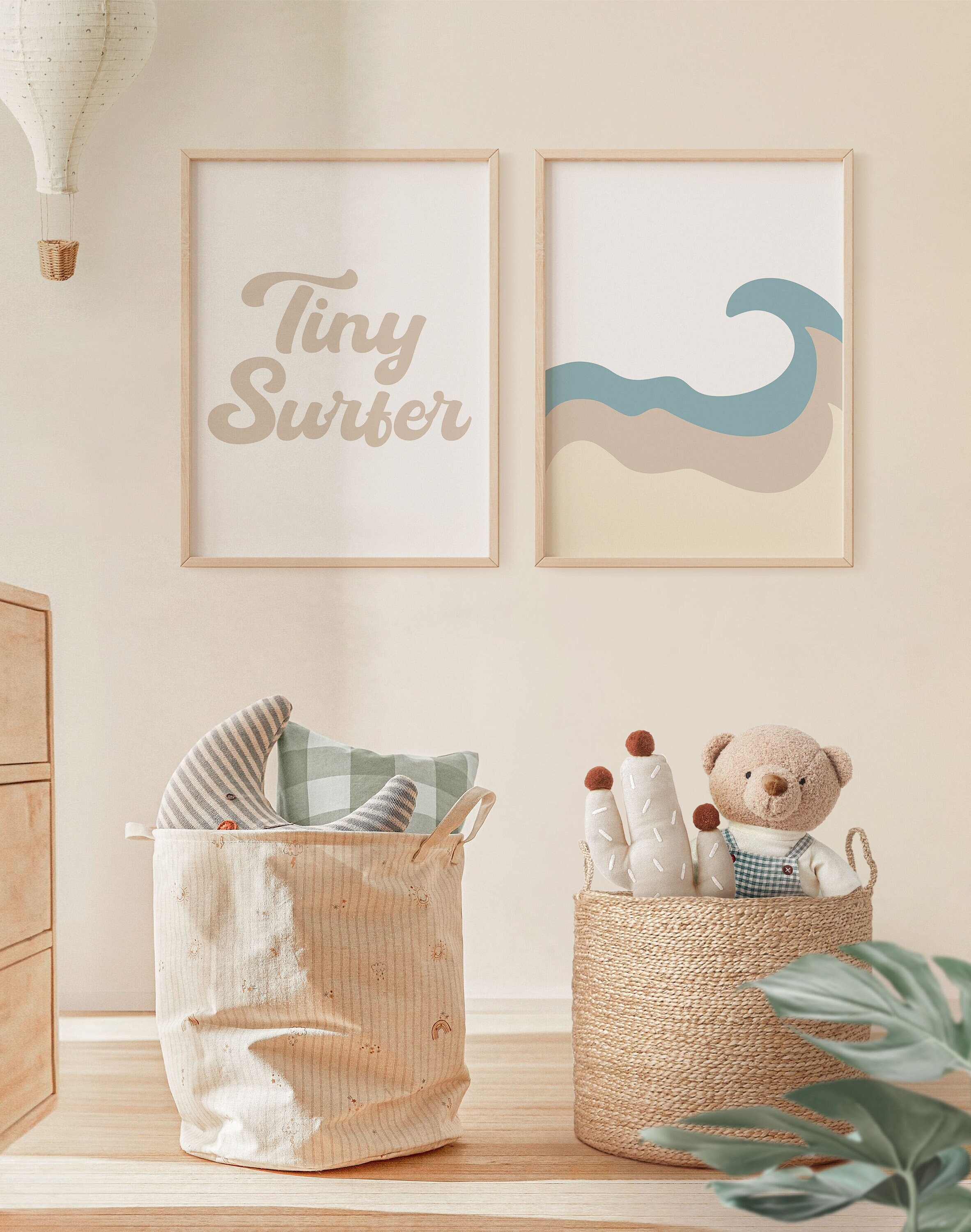 Neutral Playroom Wall Art Decor Beachy Quote Summer 2 Piece Wall Art ...