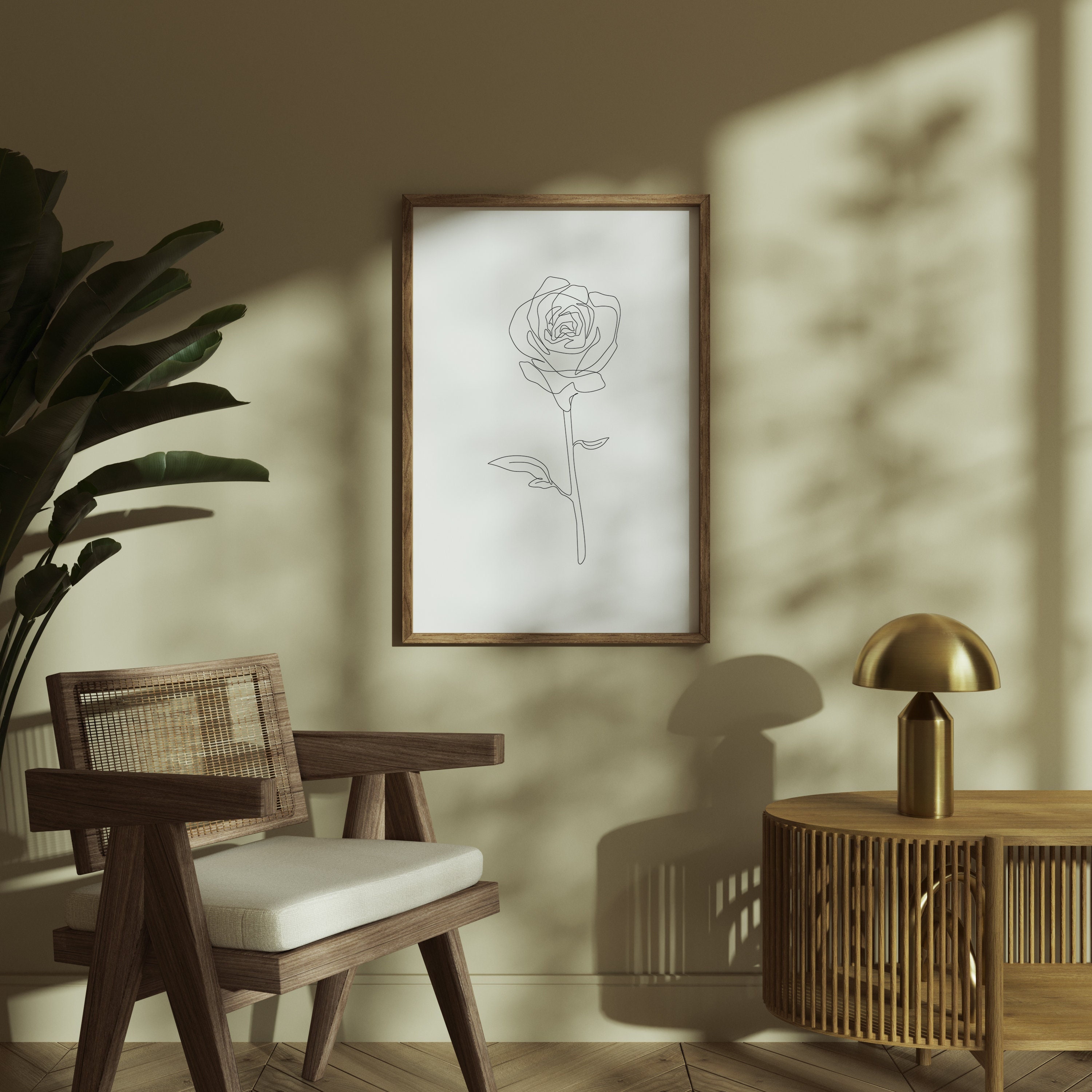 Flower Line Drawing | Rose Wall Art | Continuous Line Art | One Line ...