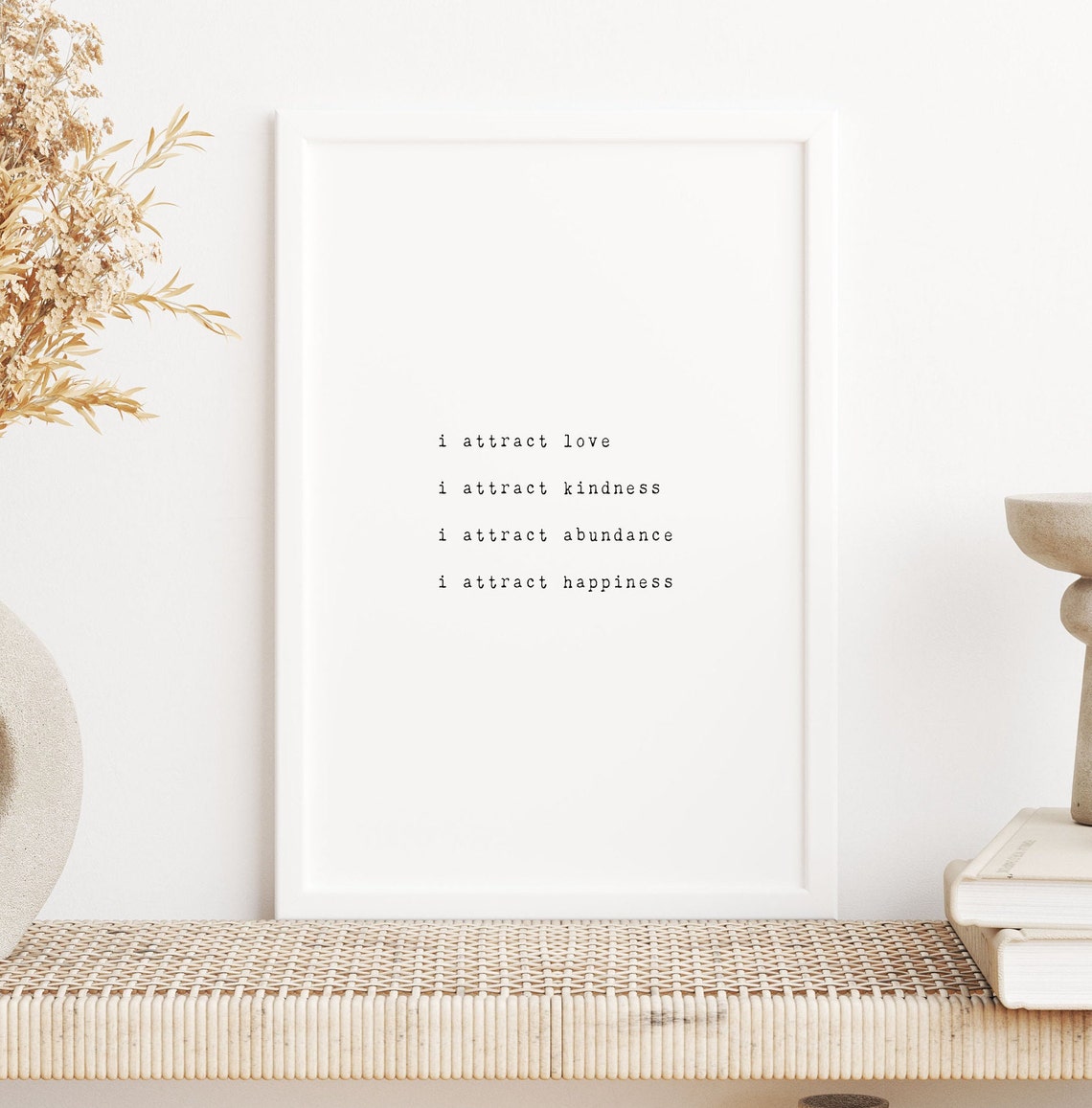 I Attract Neutral Wall Art Affirmation Wall Art Manifestation Art Print ...