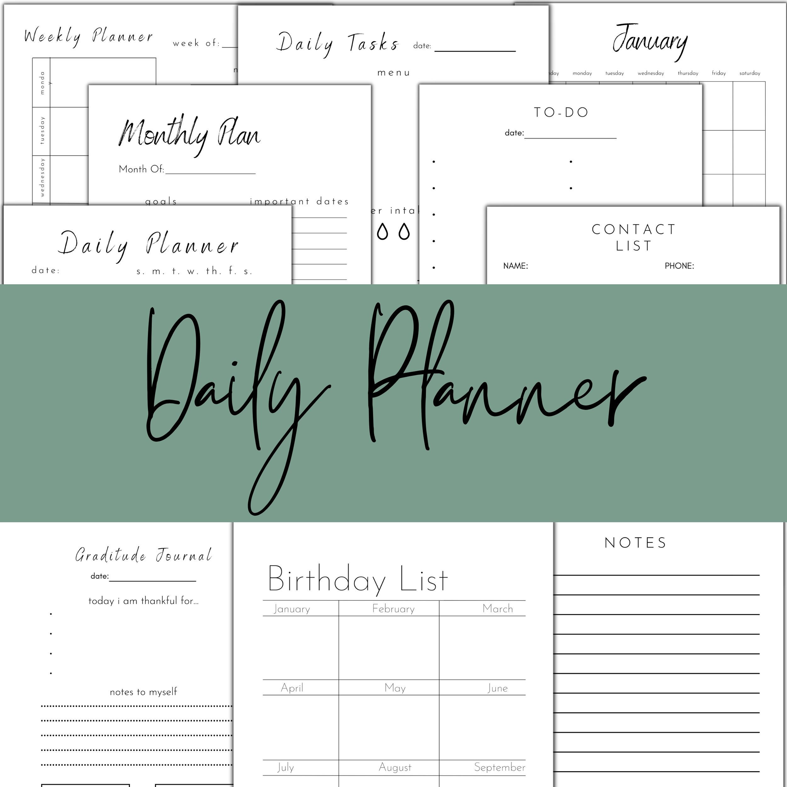 Daily Planner Template 2022