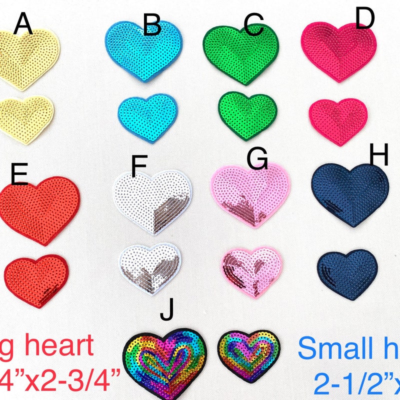 Sequin Love Patches - Etsy