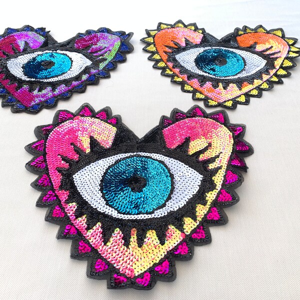 Evil Eye Sequined Patch - Etsy