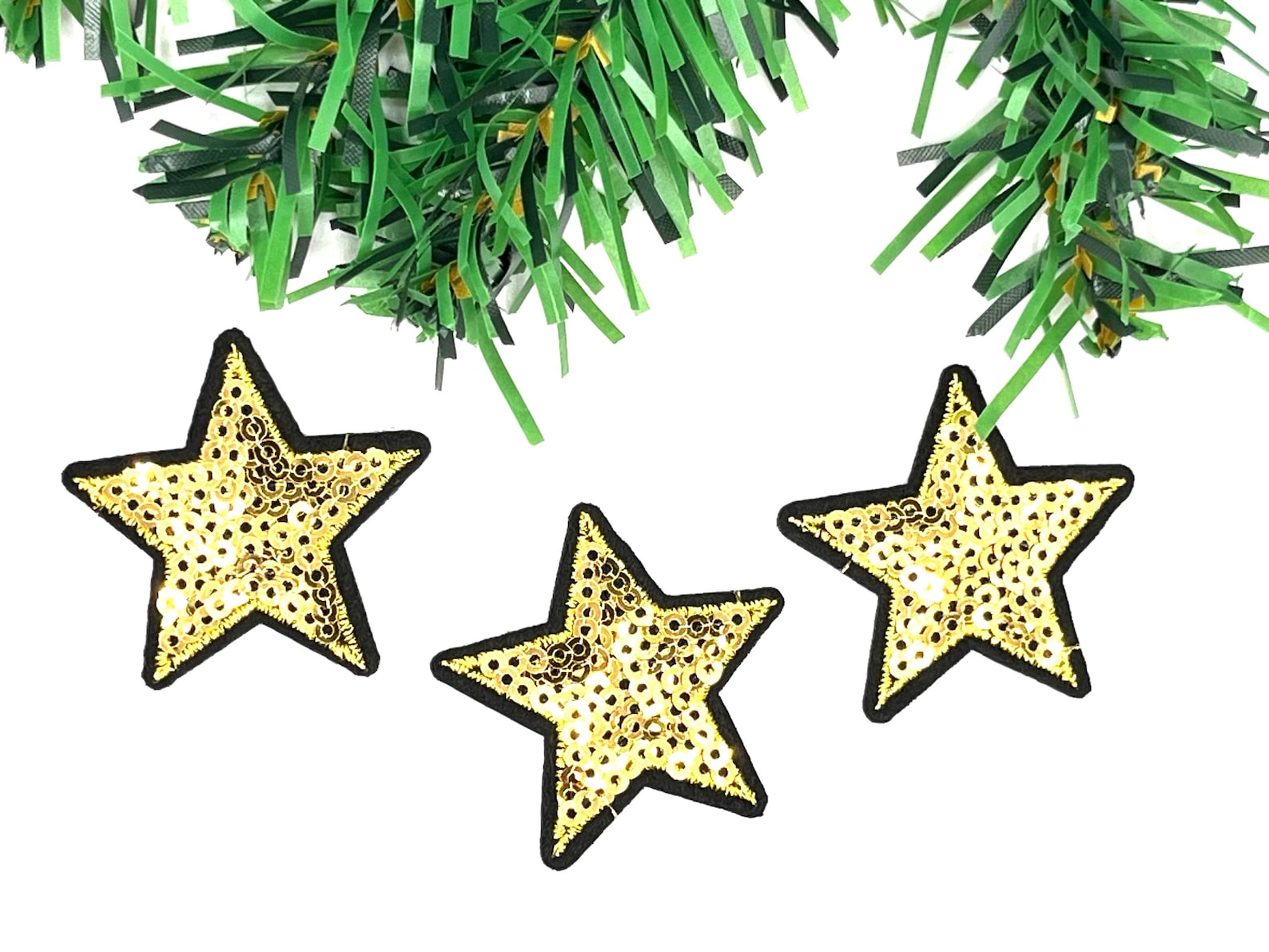 3 Christmas Sparkling Stars Iron-on Patch Sequin Christmas Iron-on ...