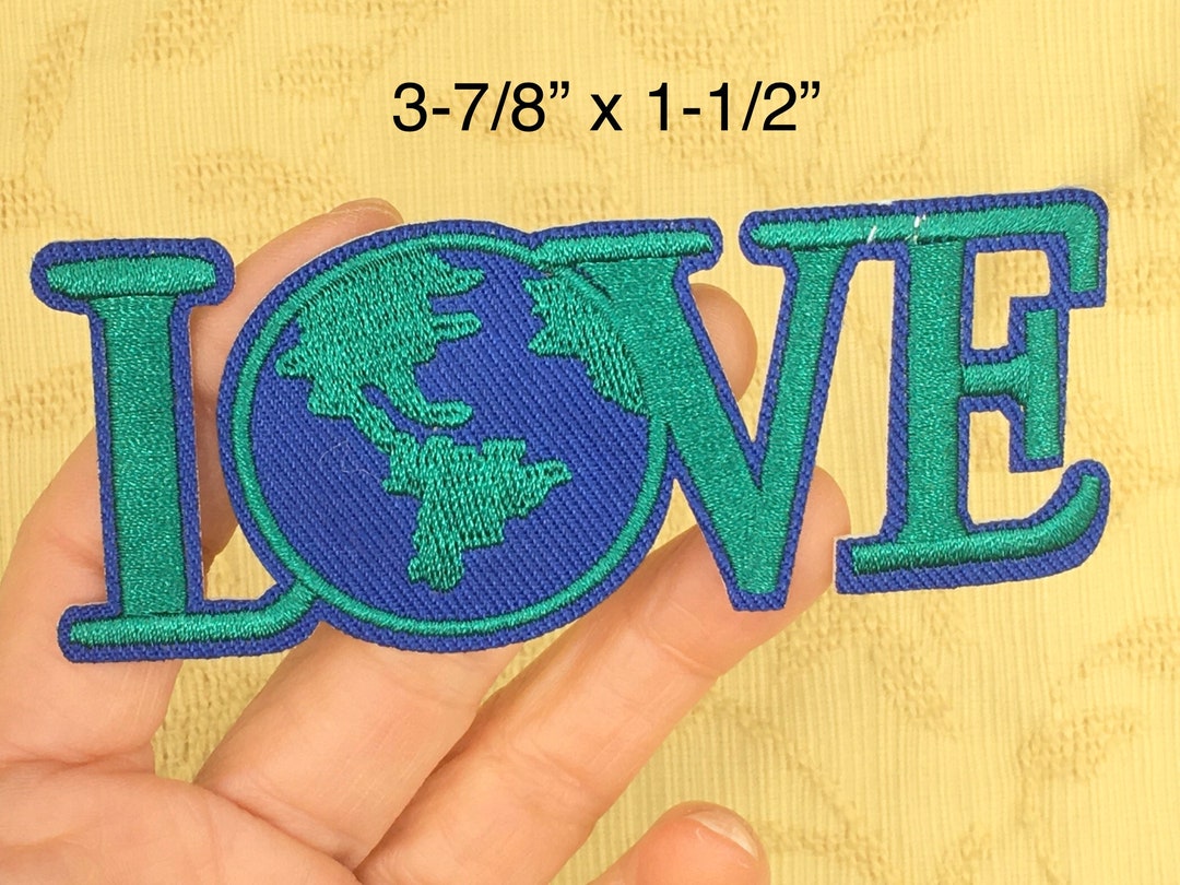 Embroidered Green Planet Earth Patch, Laptop Bag Patch, Denim Jacket Patch - Etsy
