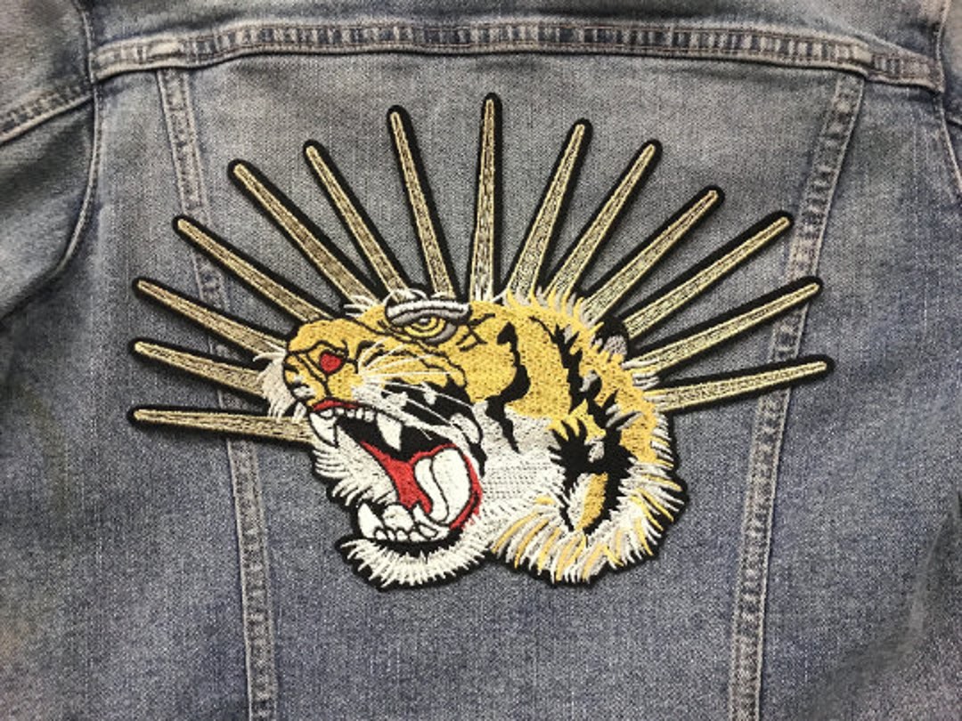 Tiger T-shirt Iron on Patch Large Tiger Head Iron-on Patch - Etsy