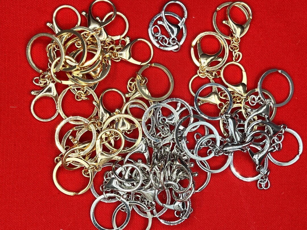35 Pieces Gold & Bright Silver Alloy Key Chain, Lobster Claw, Keychain ...
