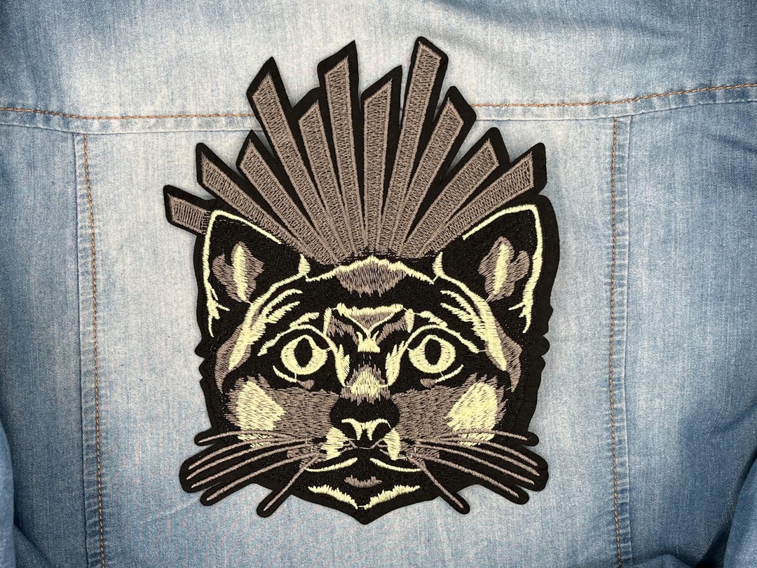 Embroidered Big Cat Denim Jacket Iron-on Patch, Bobcat Sew-on ...