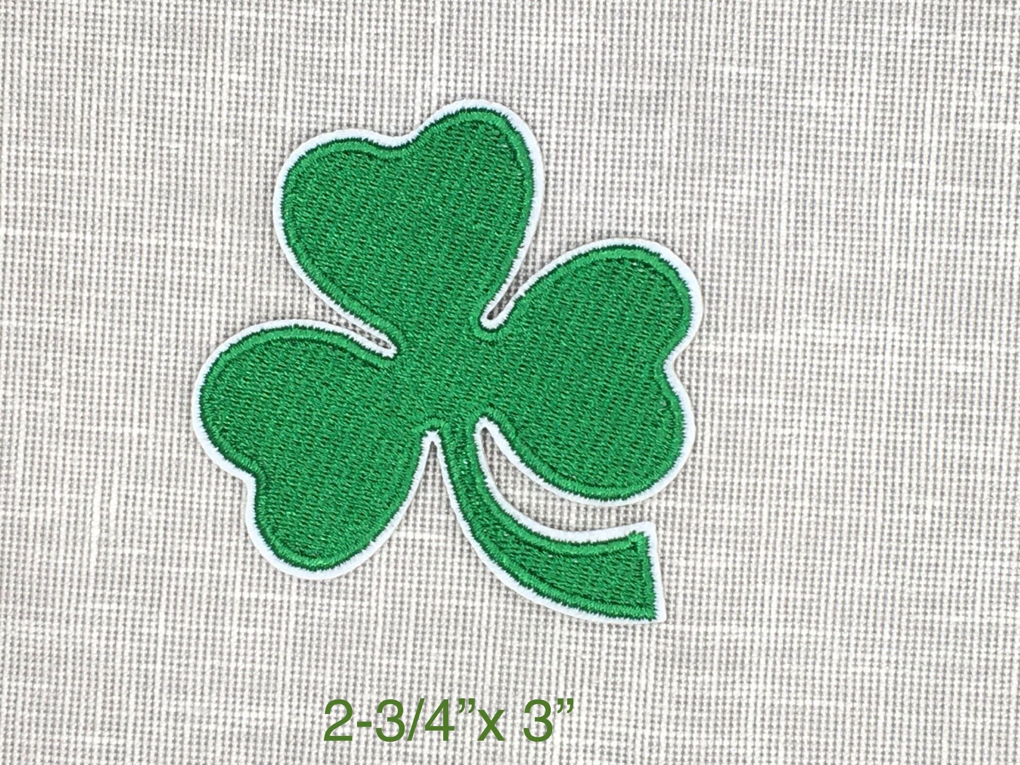 4 Leaf LUCKY IRISH CLOVER Iron-on 3 Leaf Green Clover Embroidered ...