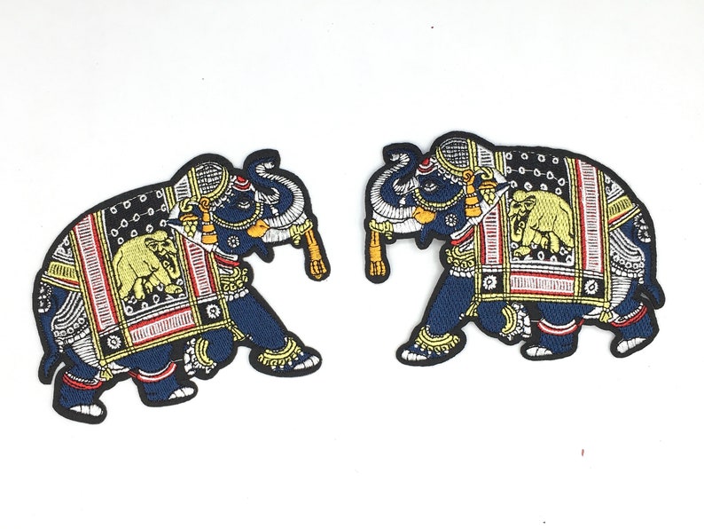 1 Embroidered Elephant Iron-on Applique Patch, Safari Animal Iron on ...
