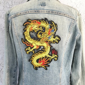 Full Embroidered Dragon Iron-on Applique Patch, Fire Dragon Iron-on ...