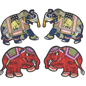 1 Embroidered Elephant Iron-on Applique Patch, Safari Animal Iron on ...
