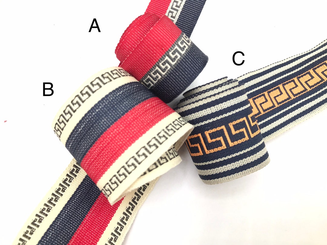 Red/blue Greek Key Ribbon to Use on Sweatshirts or Pants, Jacquard ...