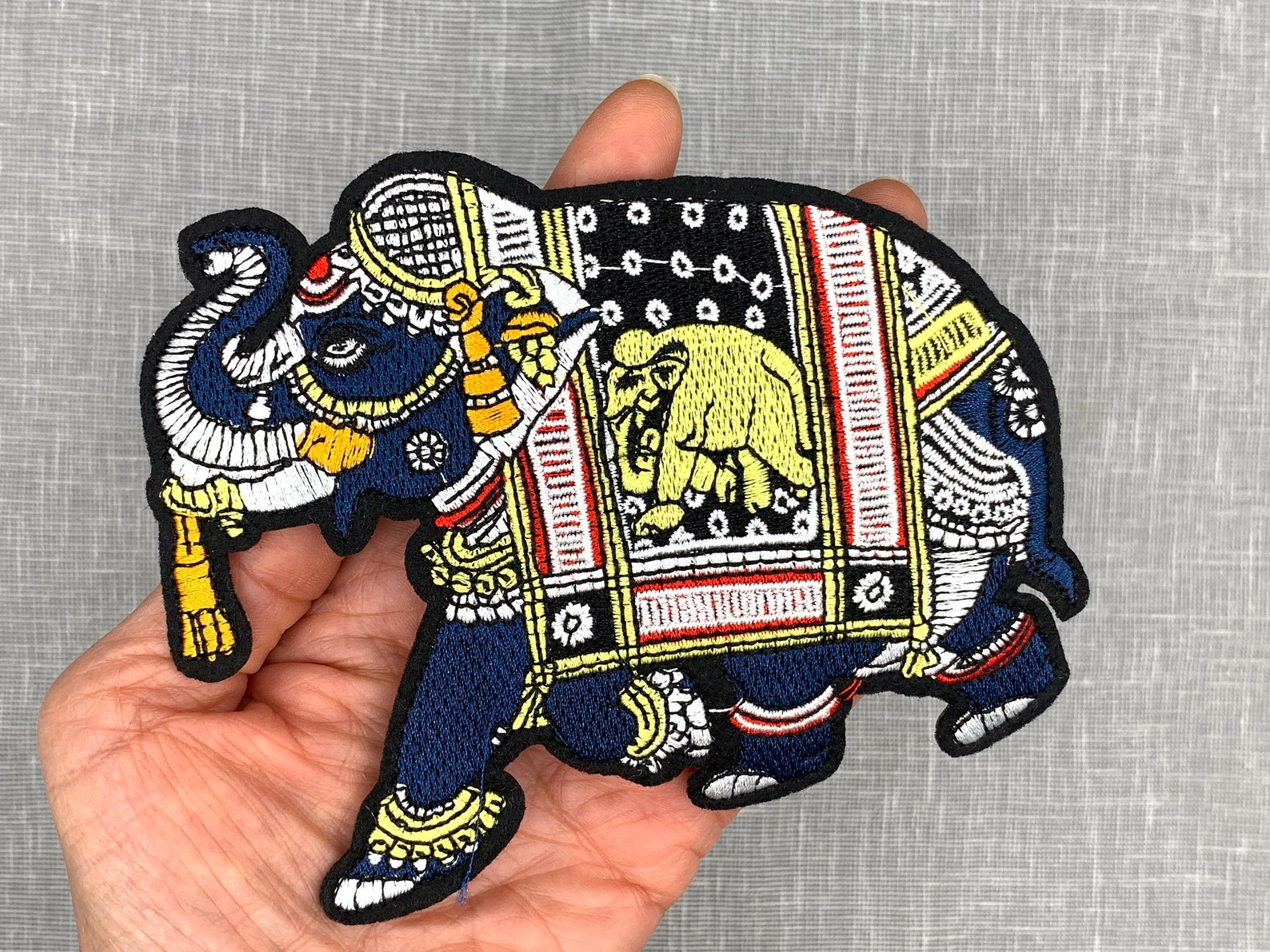 1 Embroidered Elephant Iron-on Applique Patch, Safari Animal Iron on ...