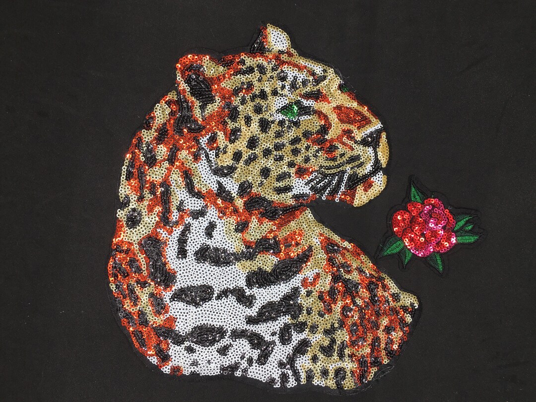 Last Large Leopard Patch, Animal Inspired Sequin Patch Your Concert ...