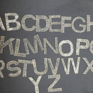 A-Z Sparkling Rhinestones Letter Iron-on Patches, 1-3/4" Hotfix Crystal ...