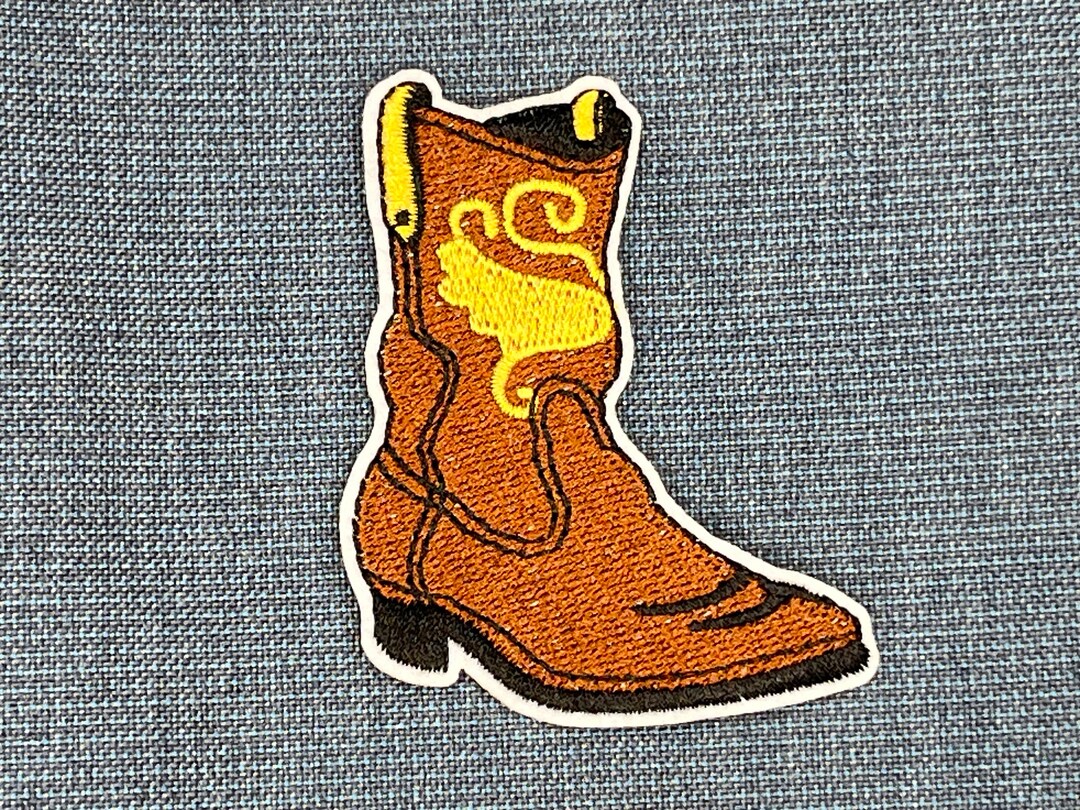 Embroidered Western Boots Cowboy Trucker Caps Patch, Saddle Iron on ...