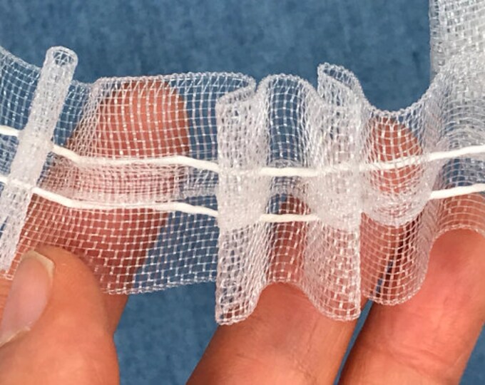 10 YARDS 1" Austrian Roman Shade Translucent Clear Shirring Tape With ...