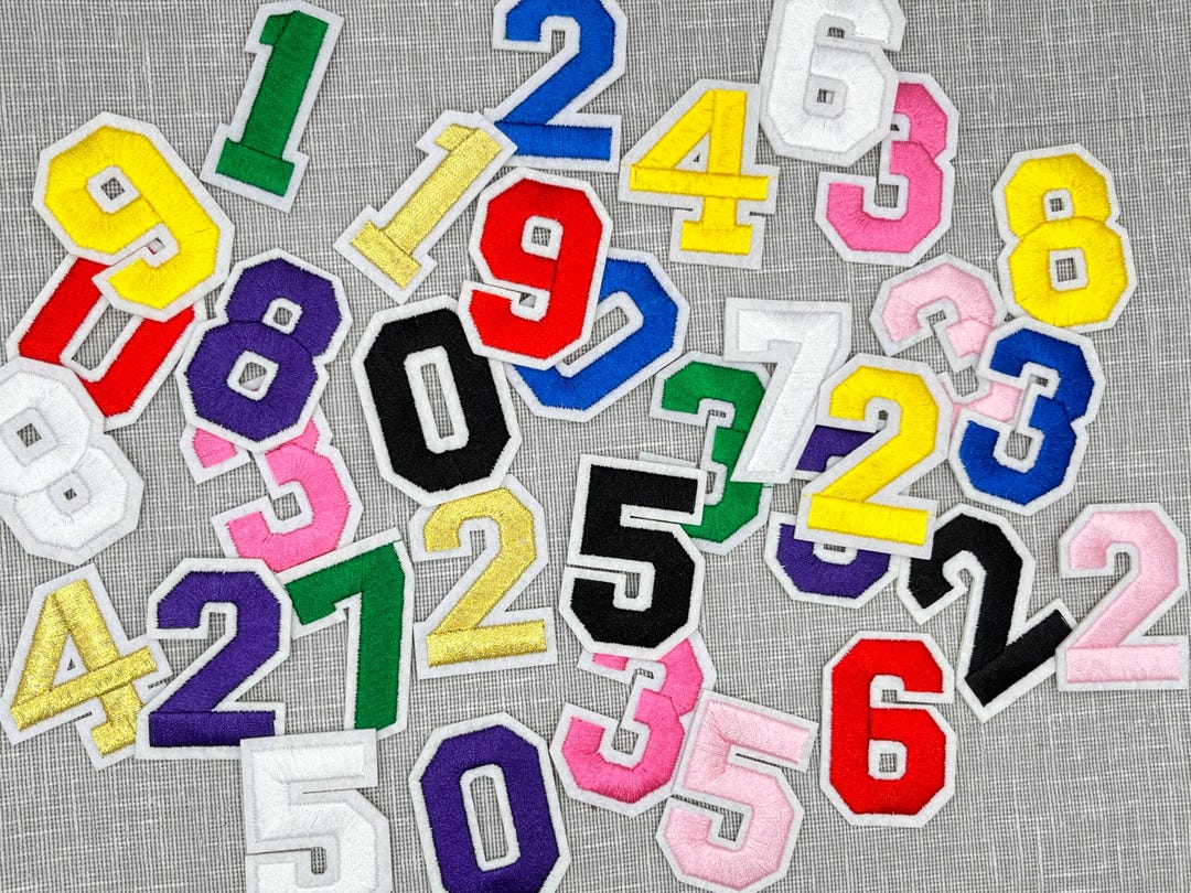 2" Tall Small Iron-on Number Patch, for Back to School Personalization ...