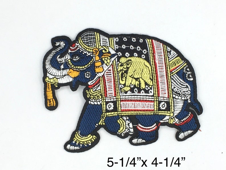 1 Embroidered Elephant Iron-on Applique Patch, Safari Animal Iron on ...