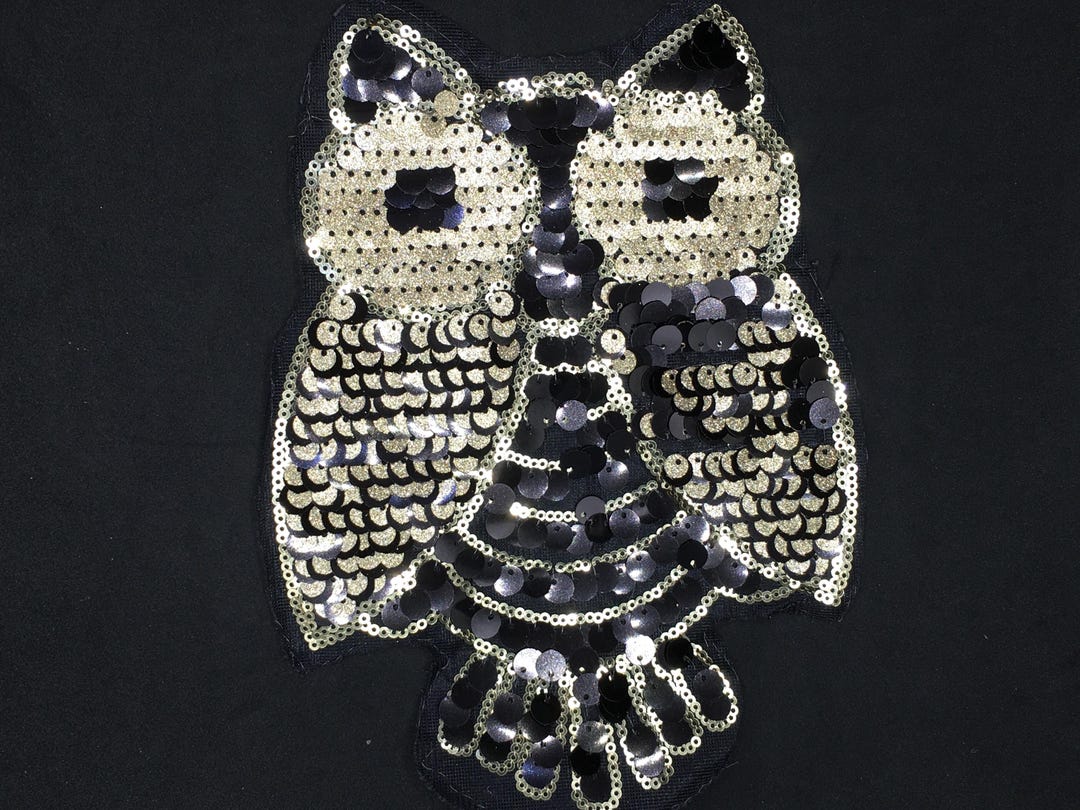Sequin Owl Iron-on Patch Applique Night Owl Patch for Christmas Gift or ...