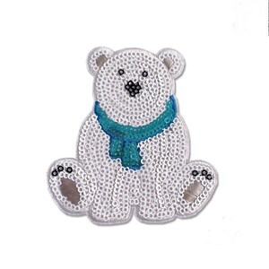 Sequin Snowman Polar Bear Icy Blue Snowflake Iron-on Patch Sequin Christmas Theme Iron-on ...