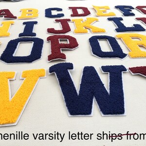 A-Z Large 5 Inch Chenille Varsity Letter Iron-on Patches for Letterman ...