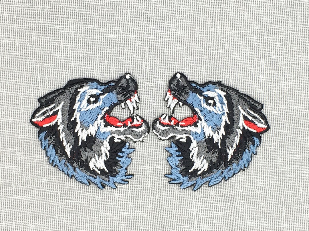 1 Pair Embroidered Coyote Iron on Patches, Delicate Embroidered Animal ...