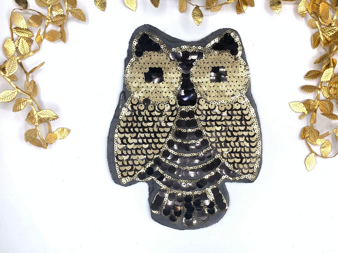 Sequin Owl Iron-on Patch Applique Night Owl Patch for - Etsy