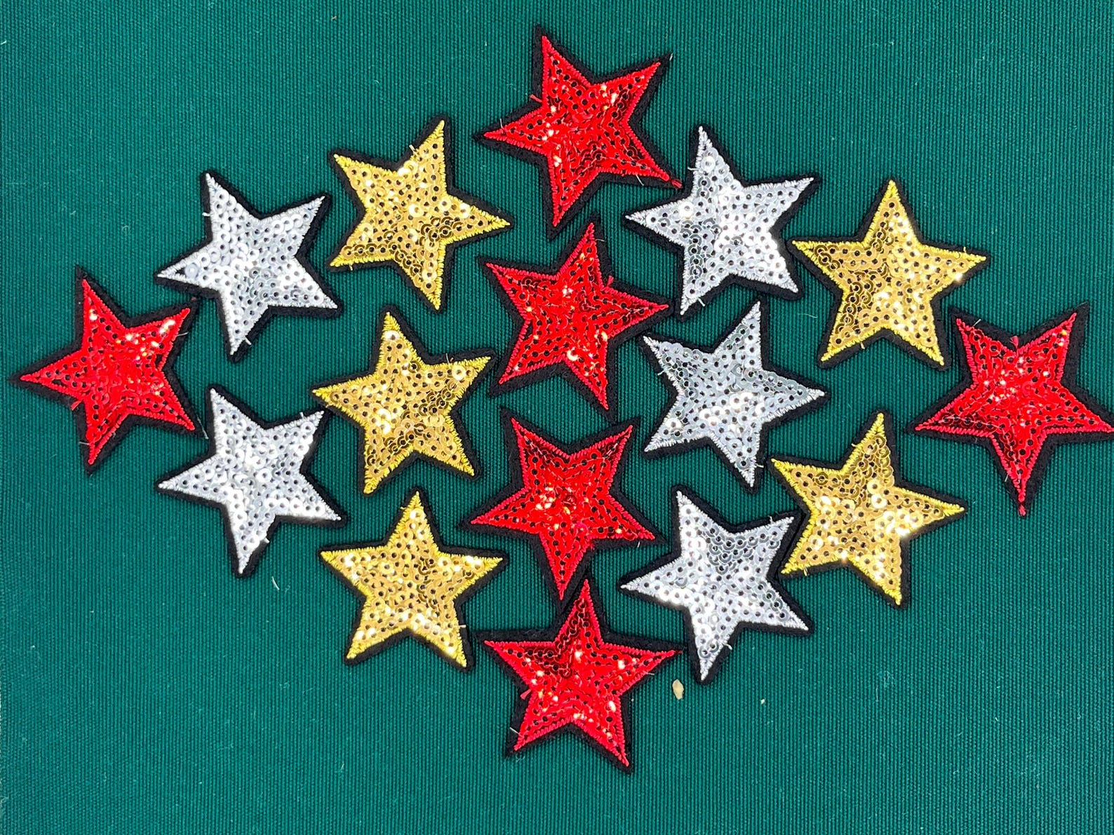 3 Christmas Sparkling Stars Iron-on Patch Sequin Christmas Iron-on ...