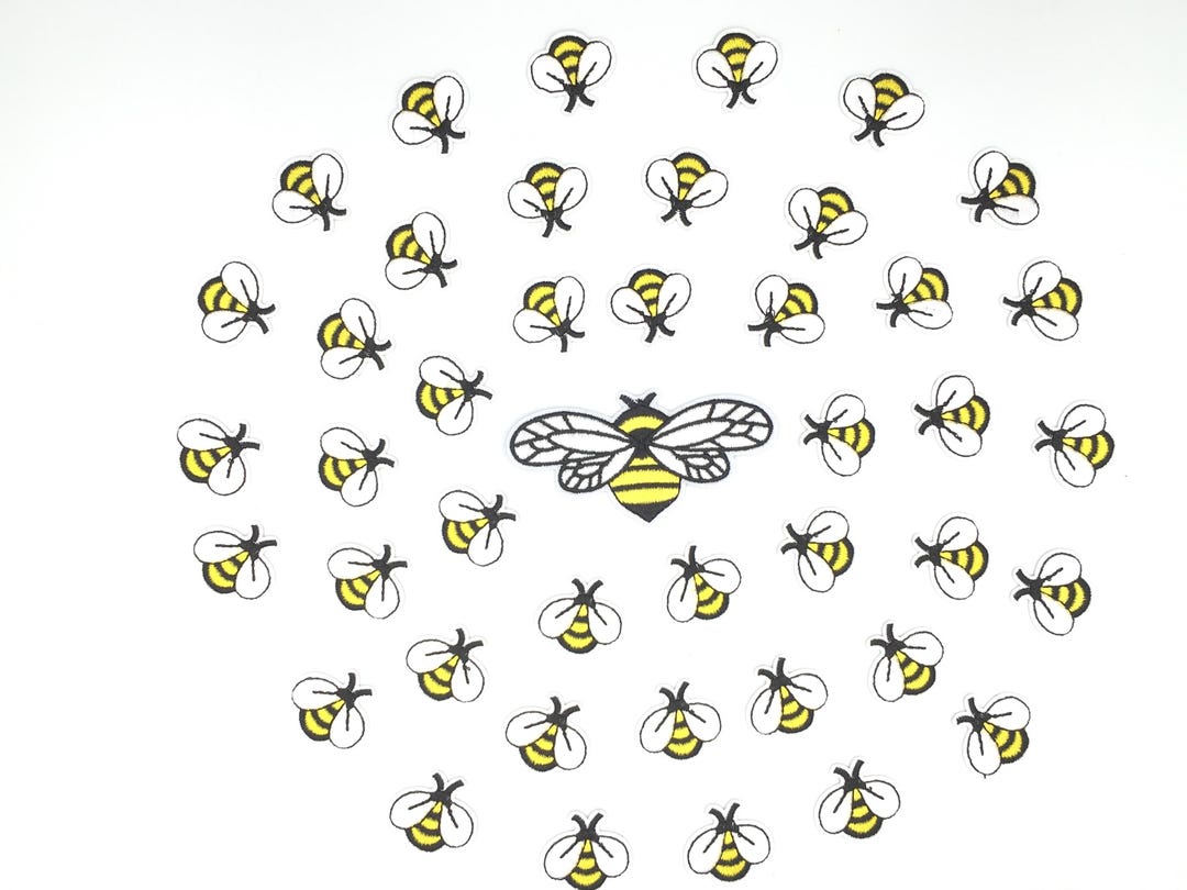 5 Embroidered Bees Iron-on Patch, Spring Birthday Baby Shower Bumble ...