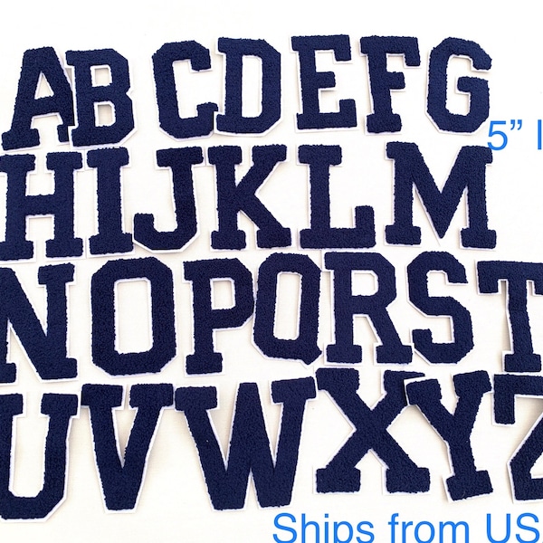 Navy Letter Applique - Etsy