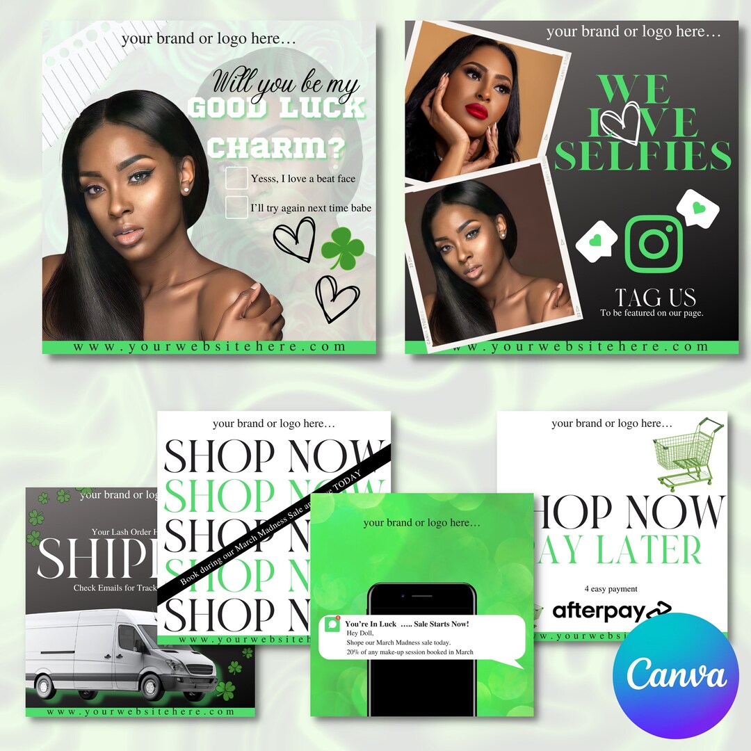 You're in Luck... Editable Instagram Flyers Canva Template Instagram ...