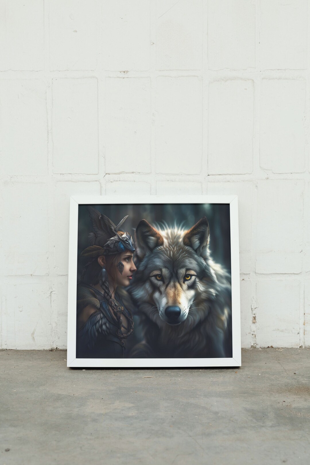 Colourful Faerie & Wolf Wall Art, Printable Art Home Décor, Wall Art ...