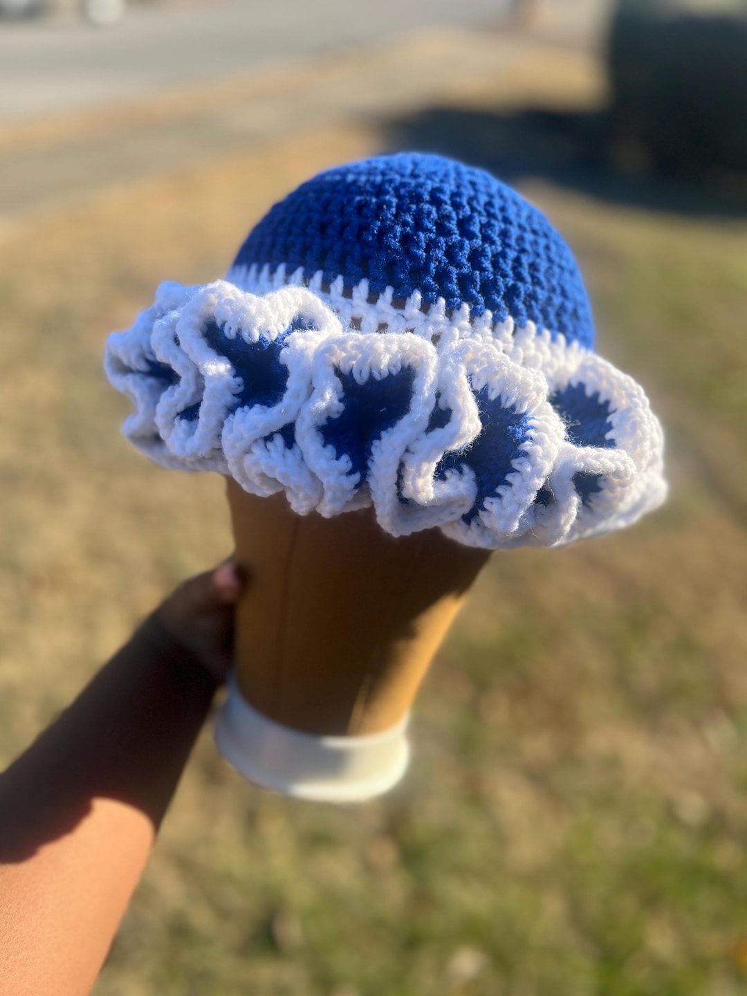 Zeta Phi Beta Crochet Ruffle Hat | Jumbo Ruffles | D9 Sorority | Zphib ...