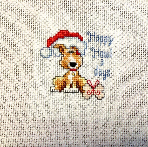 Mini Cross Stitch Dog Puppy Completed Finished for Crafts DIY - Etsy