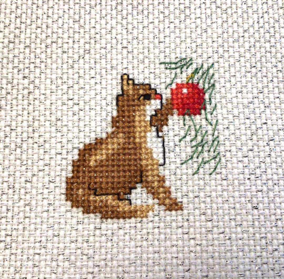 Mini Cross Stitch Cat Feline Completed Finished for Crafts DIY Holiday ...