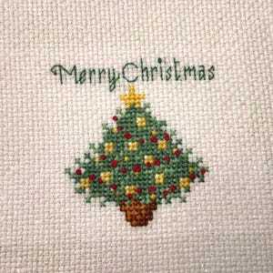 Mini Cross Stitch Christmas Tree Completed Finished for Crafts DIY ...
