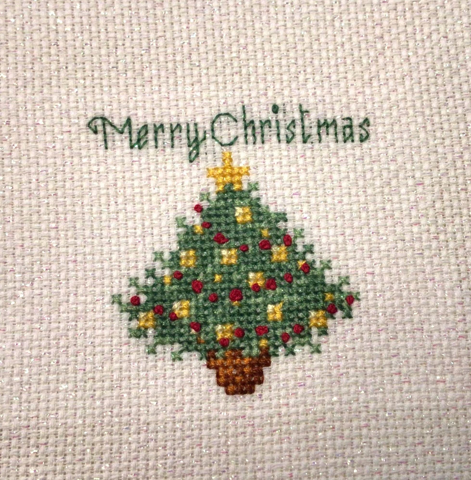 Mini Cross Stitch Christmas Tree Completed Finished for Crafts DIY ...